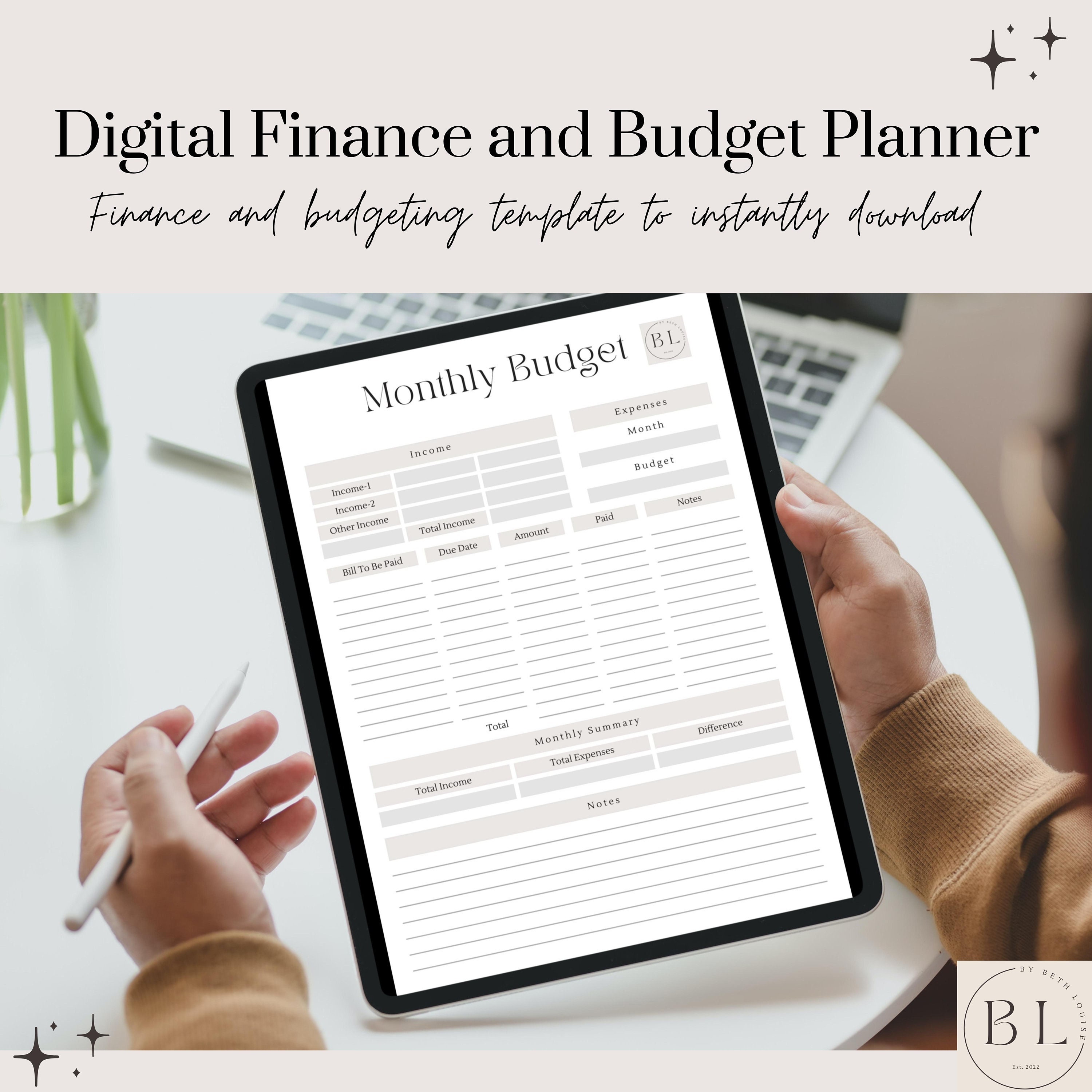 Finance Budget Planner PDF Templates Goodnotes Template Notability ...