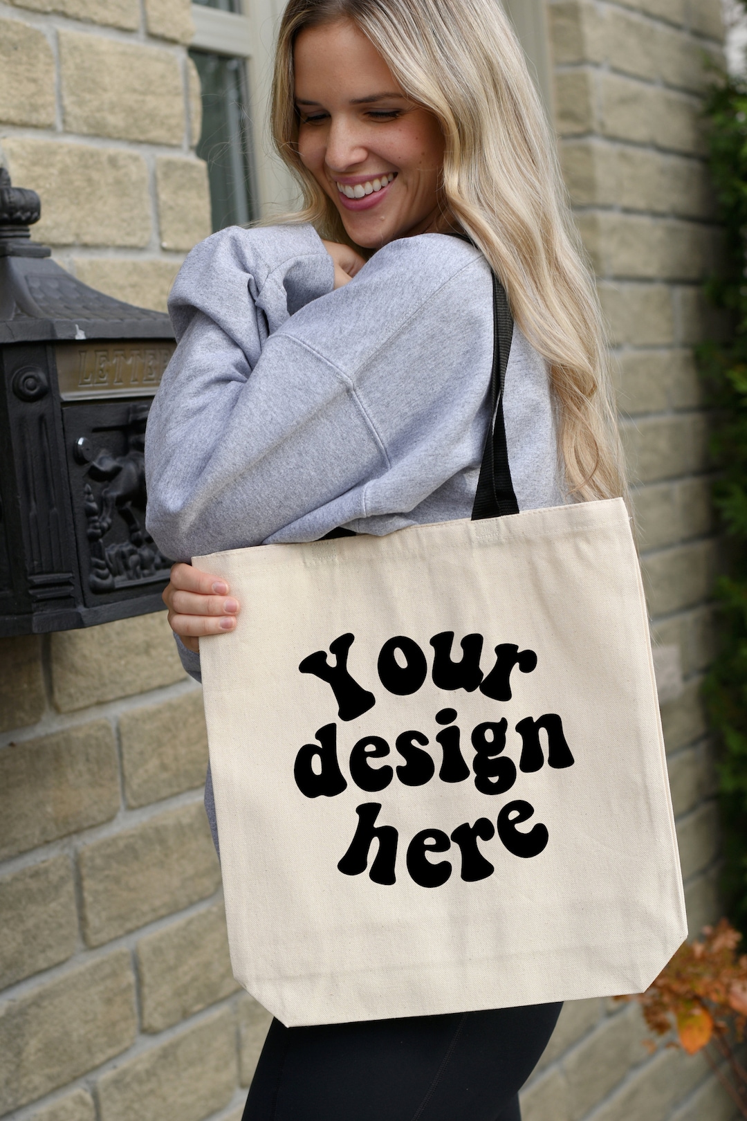 Tote Bag Mockup, Canvas Tote Bag Mock, Boho Tote Bag Mock, Model Tote ...