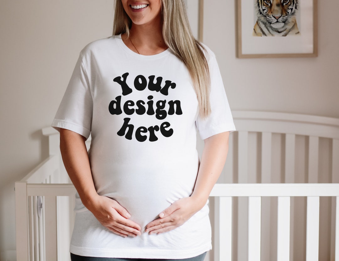 Pregnancy Mockup, Maternity Mockup, Mockup Bella Canvas 3001 Printify ...