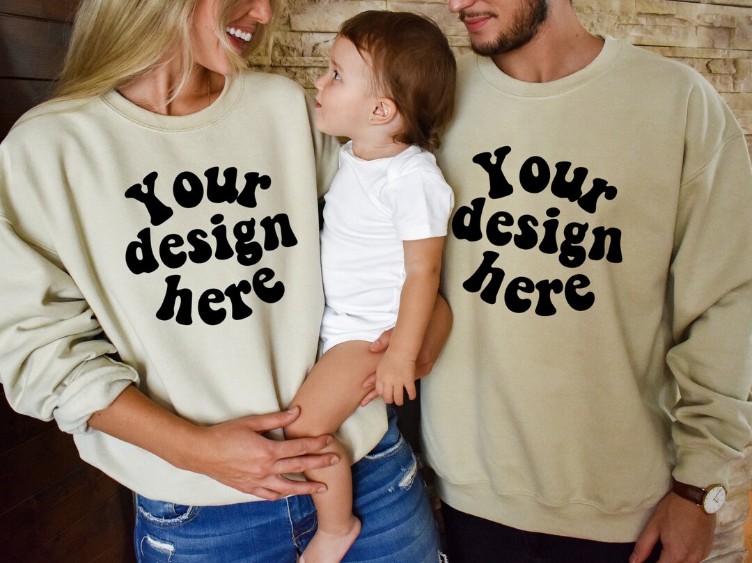 Family Mockup, Couple Mockup With Baby, Husband Wife Crewneck Mock, Mom ...