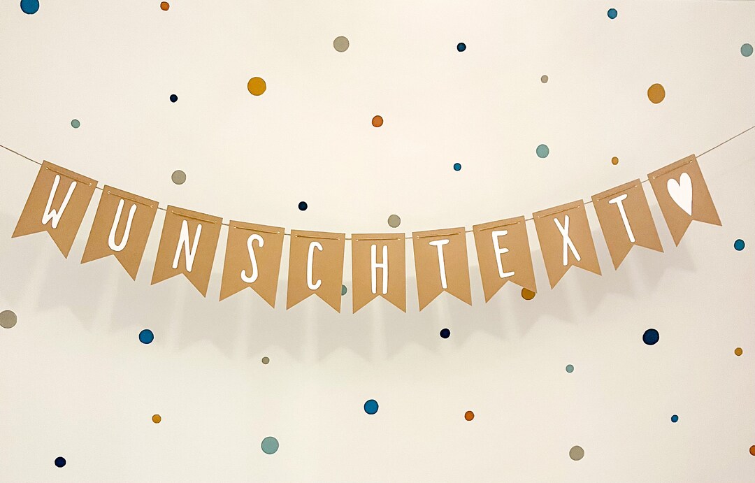 Cadena de banderines con texto deseado de papel - Etsy España