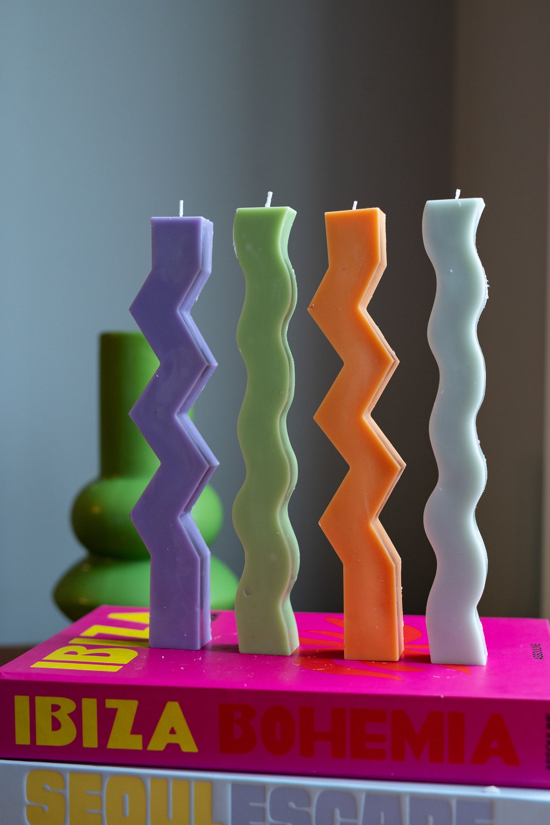 Zig Zag Pillar Candle / Wave Pillar Candle / Unique Candle / Funky ...