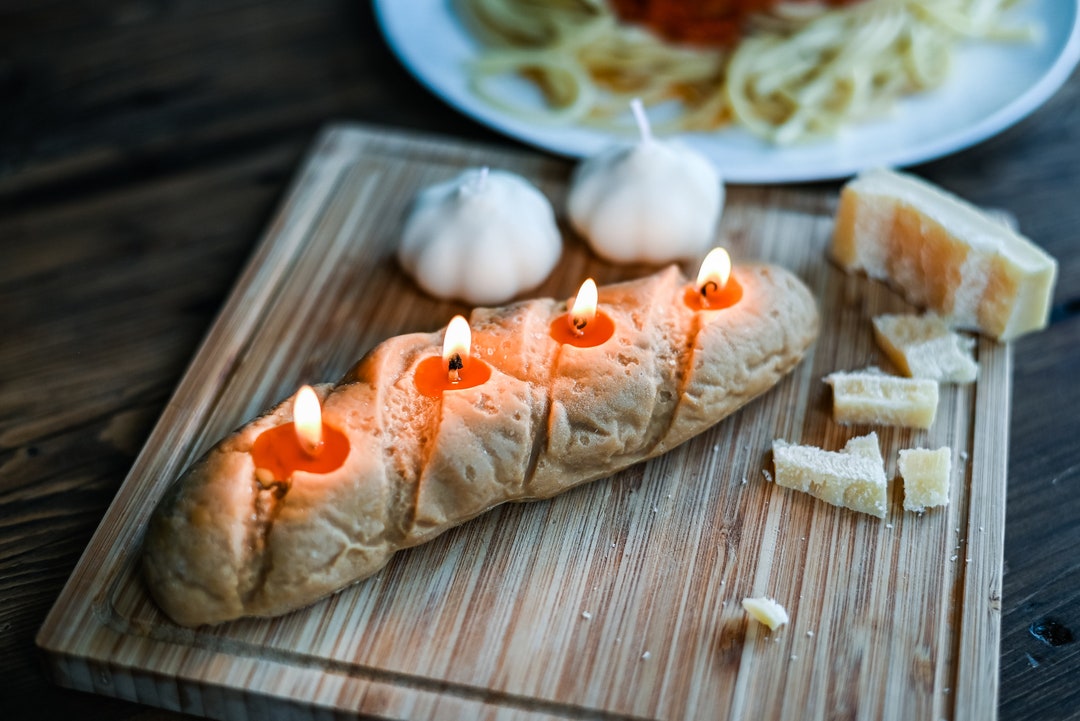 Baguette Candle: 4-wick Beeswax Bread Scented Candle / French Bread ...