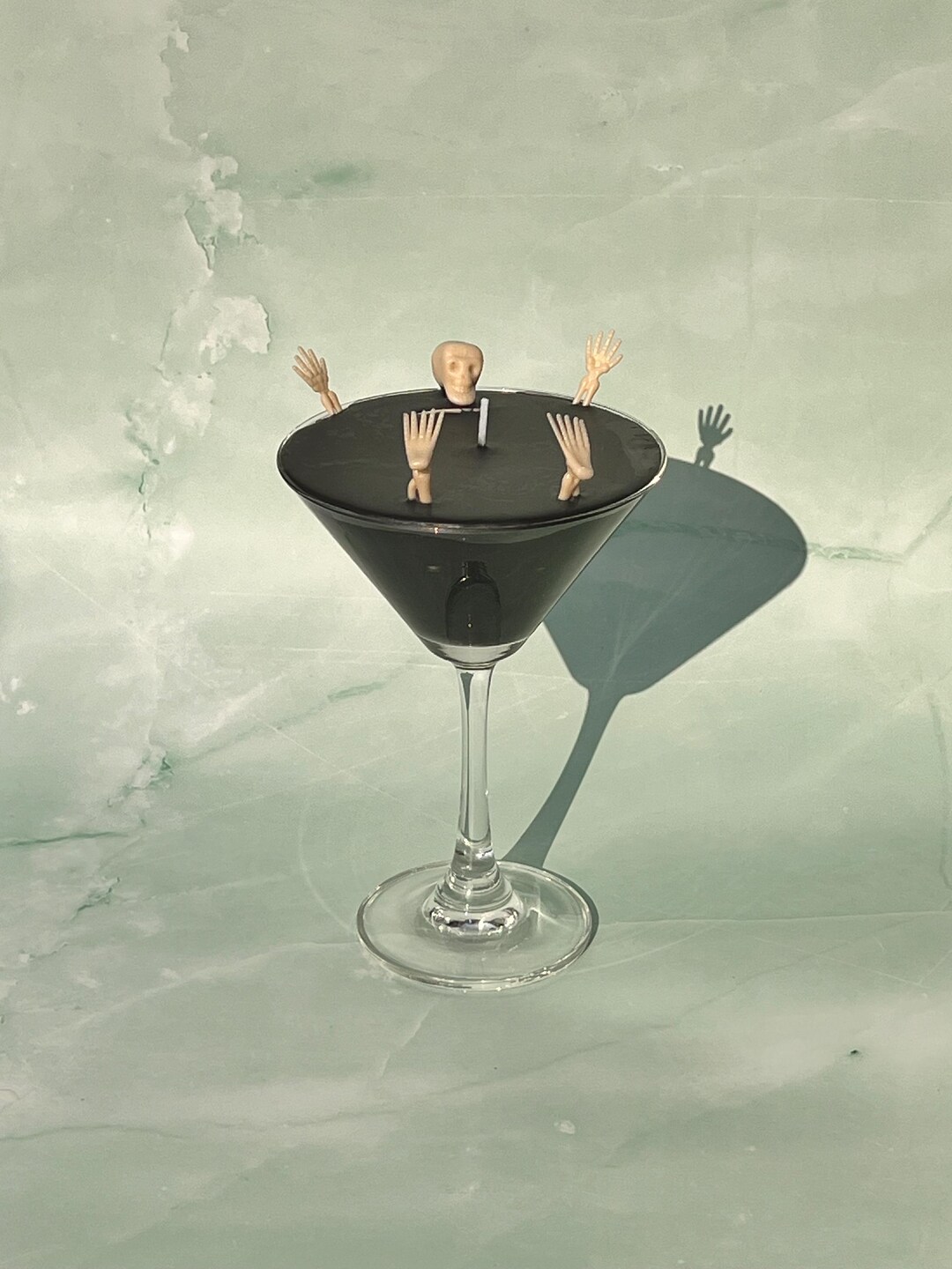 Skeleton Martini Candle / Halloween Candle / Martini Lovers / Fall ...