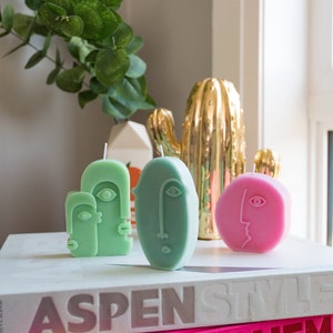 Abstract Face Candle / Face Candle / Home Decor / Bedroom Decor / Cute ...