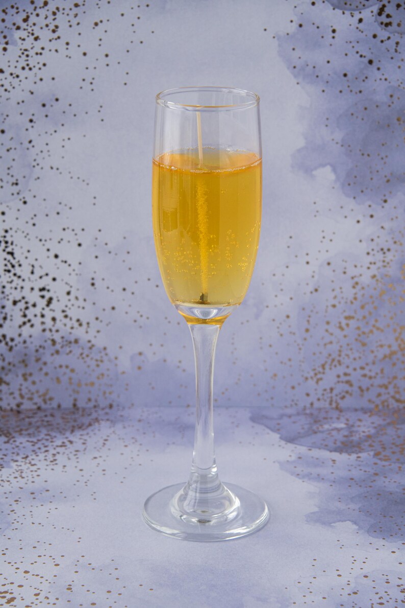 Champagne Glass Candle: Unscented Gel Wax, 100 Hour Burn - Etsy