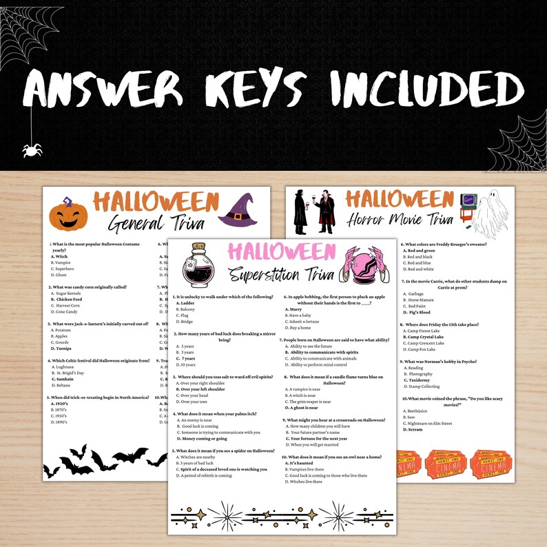Halloween Trivia Games | Halloween Printable Party Games | Halloween ...