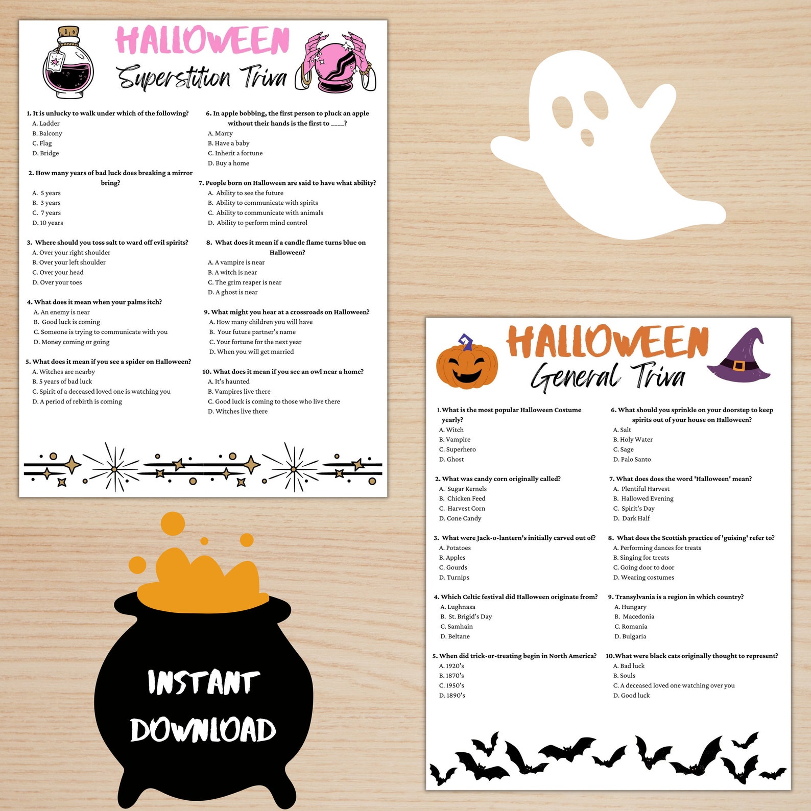 Halloween Trivia Games | Halloween Printable Party Games | Halloween ...