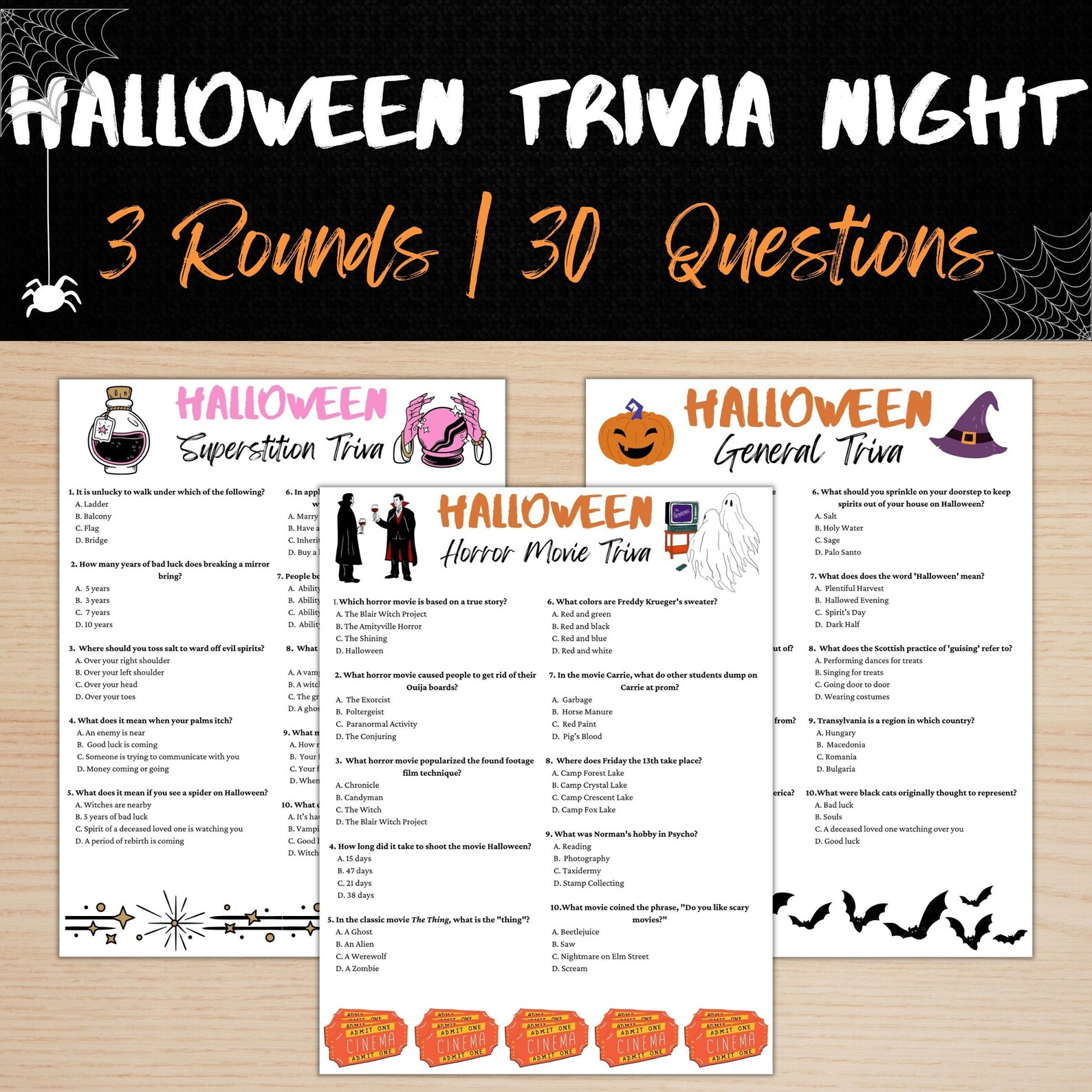 Halloween Trivia Games | Halloween Printable Party Games | Halloween ...