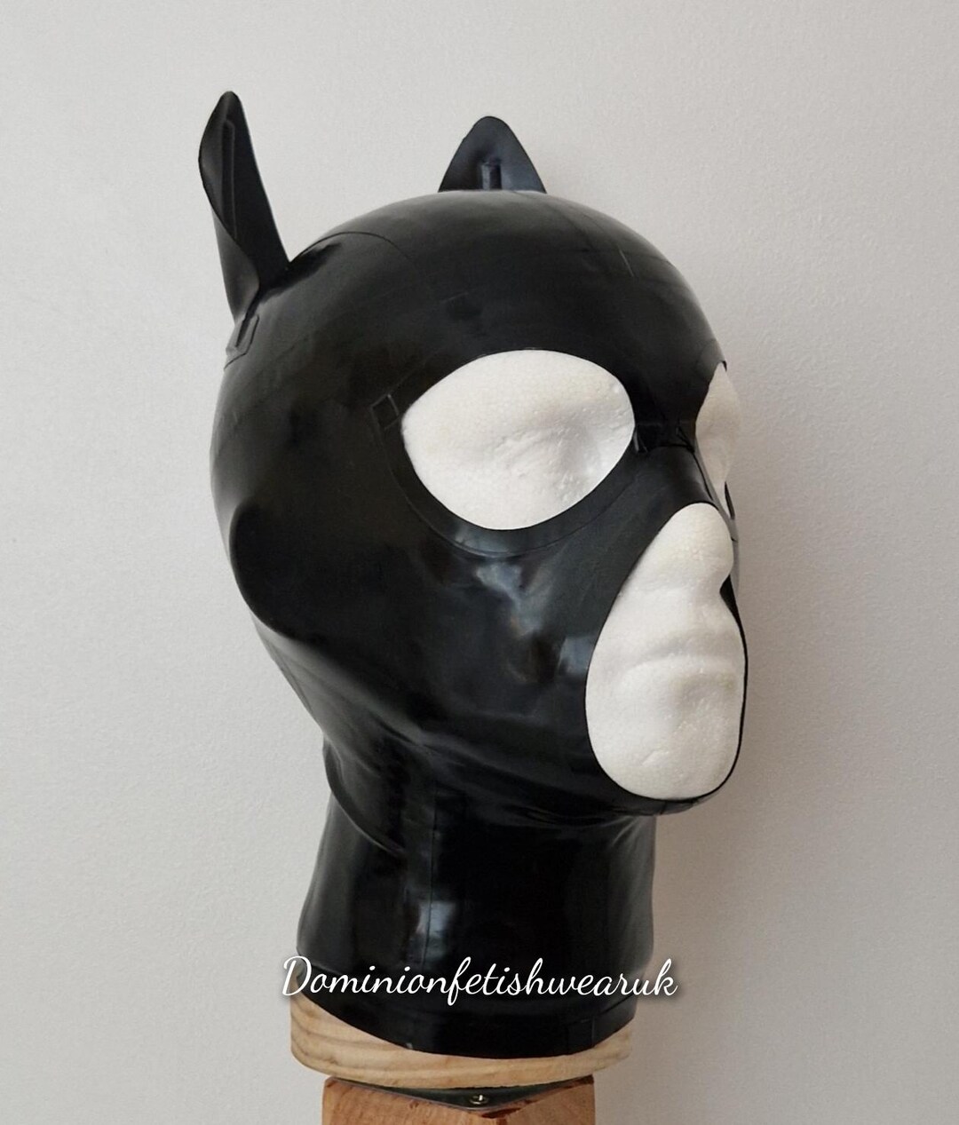 Latex Rubber Big Eye Cat Mask Hood Fetish Wear Rubberdoll Handmade UK ...