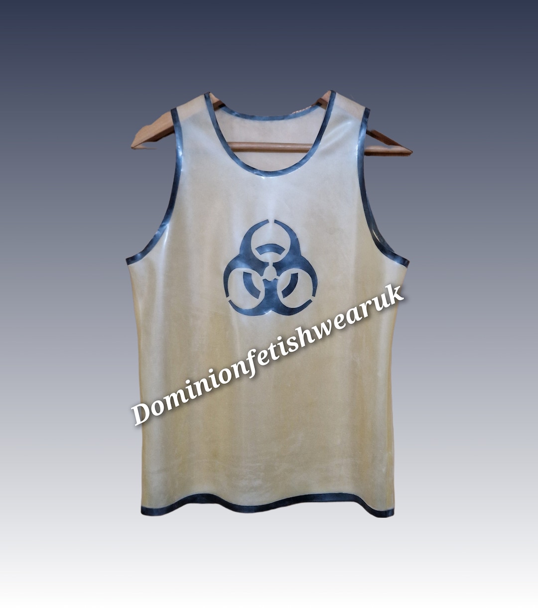 Latex Rubber Vest Bio Hazard Male Mens Fetish Wear Handmade Uk Kink ...