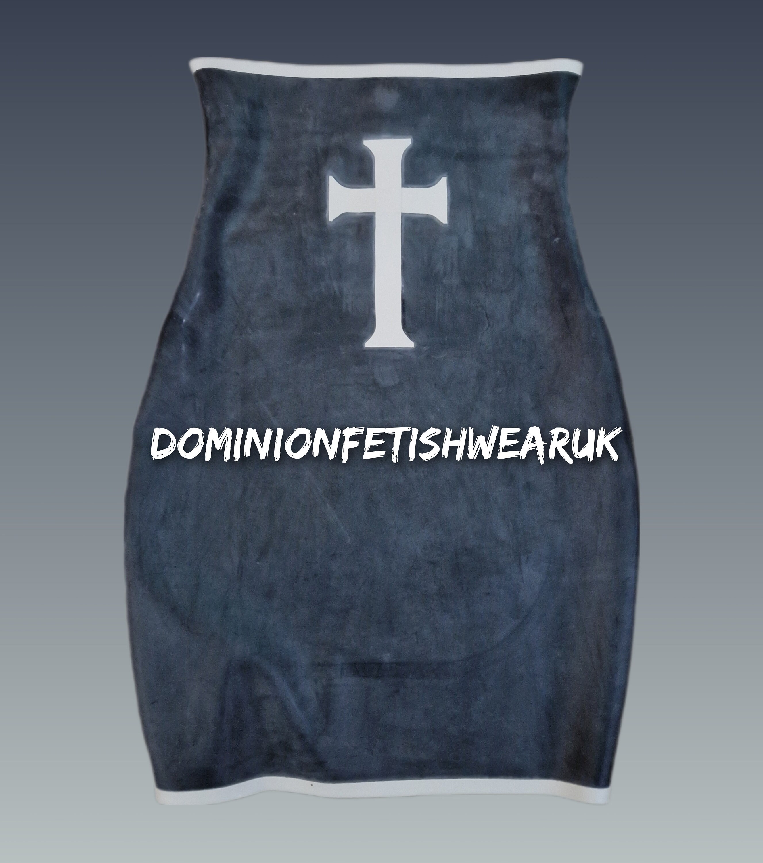 High Waisted Crucifix Sinner Spanking Skirt Black Latex Rubber Fetish ...