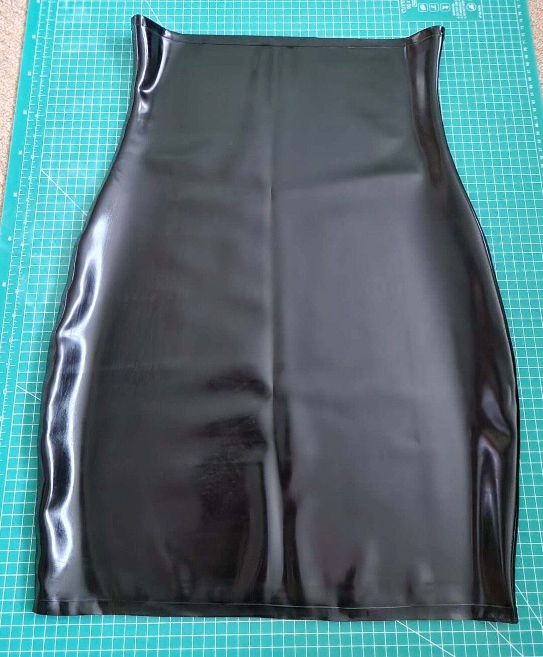 High Waisted Skirt Black Latex Rubber Fetish Wear Dominatrix Etsy