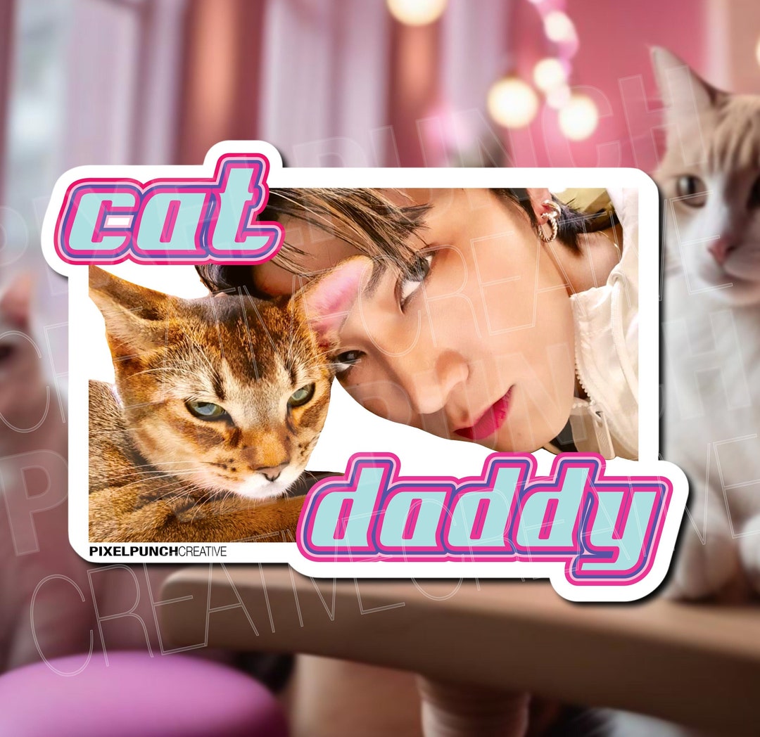 Ten & Leon Wayv “cat Daddy” Sticker - Etsy