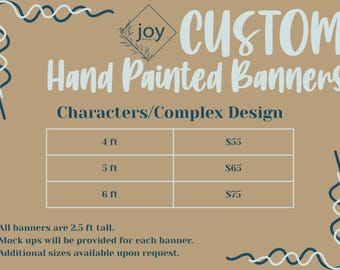 CUSTOM Hand Painted Banner- SIMPLE DESIGN - Etsy