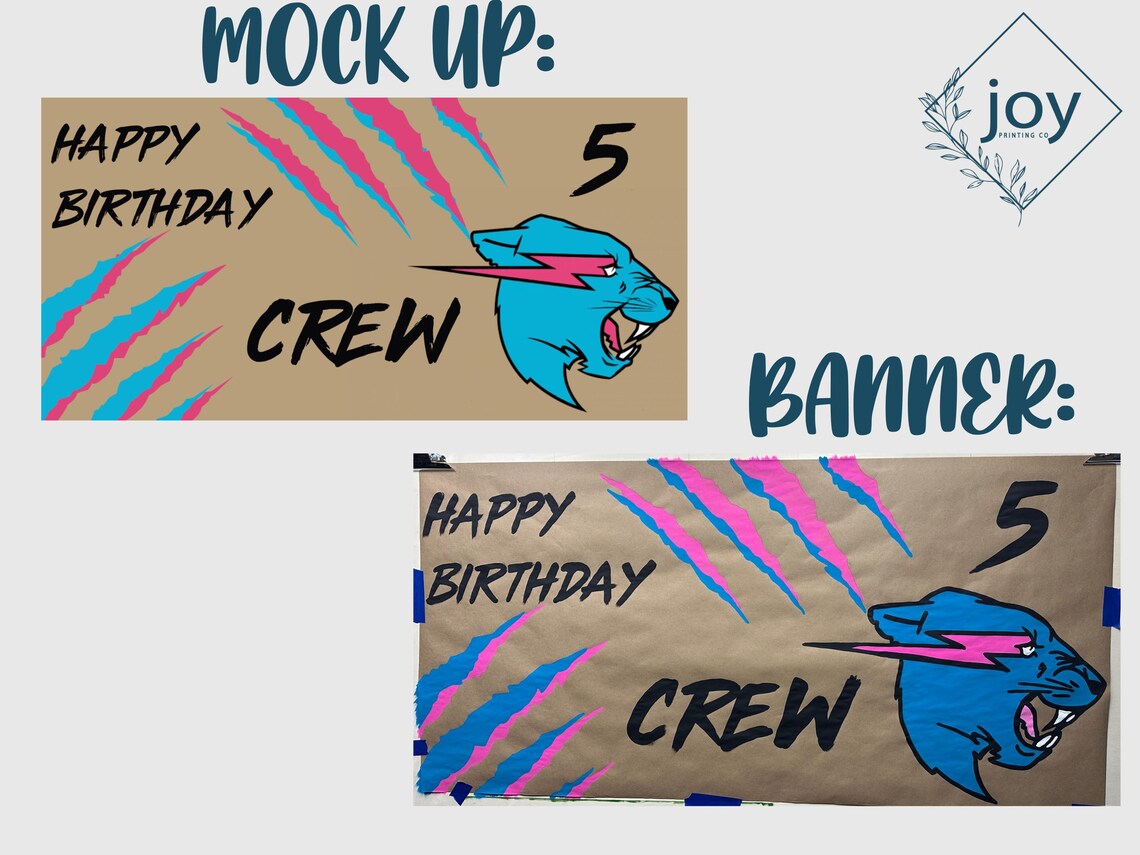 CUSTOM Hand Painted Banner- SIMPLE DESIGN - Etsy