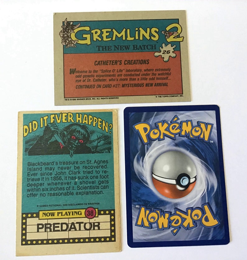 7 Non-sport TRADING CARDS, Star Wars, Batman, ALF, Predator, Gremlins 2 ...