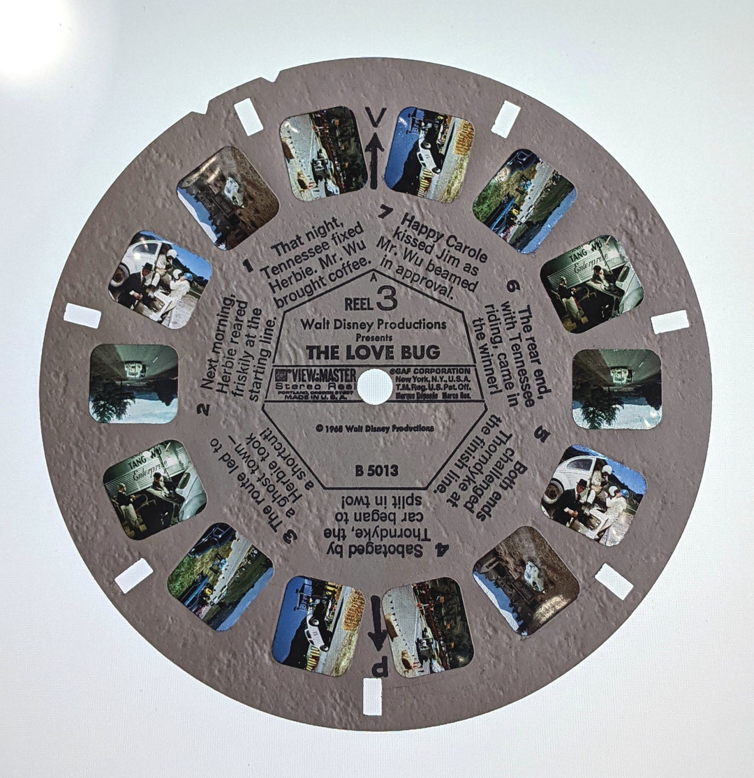 LOVE BUG Viewmaster REEL 3, 1968 Walt Disney View-master Single Reel B ...