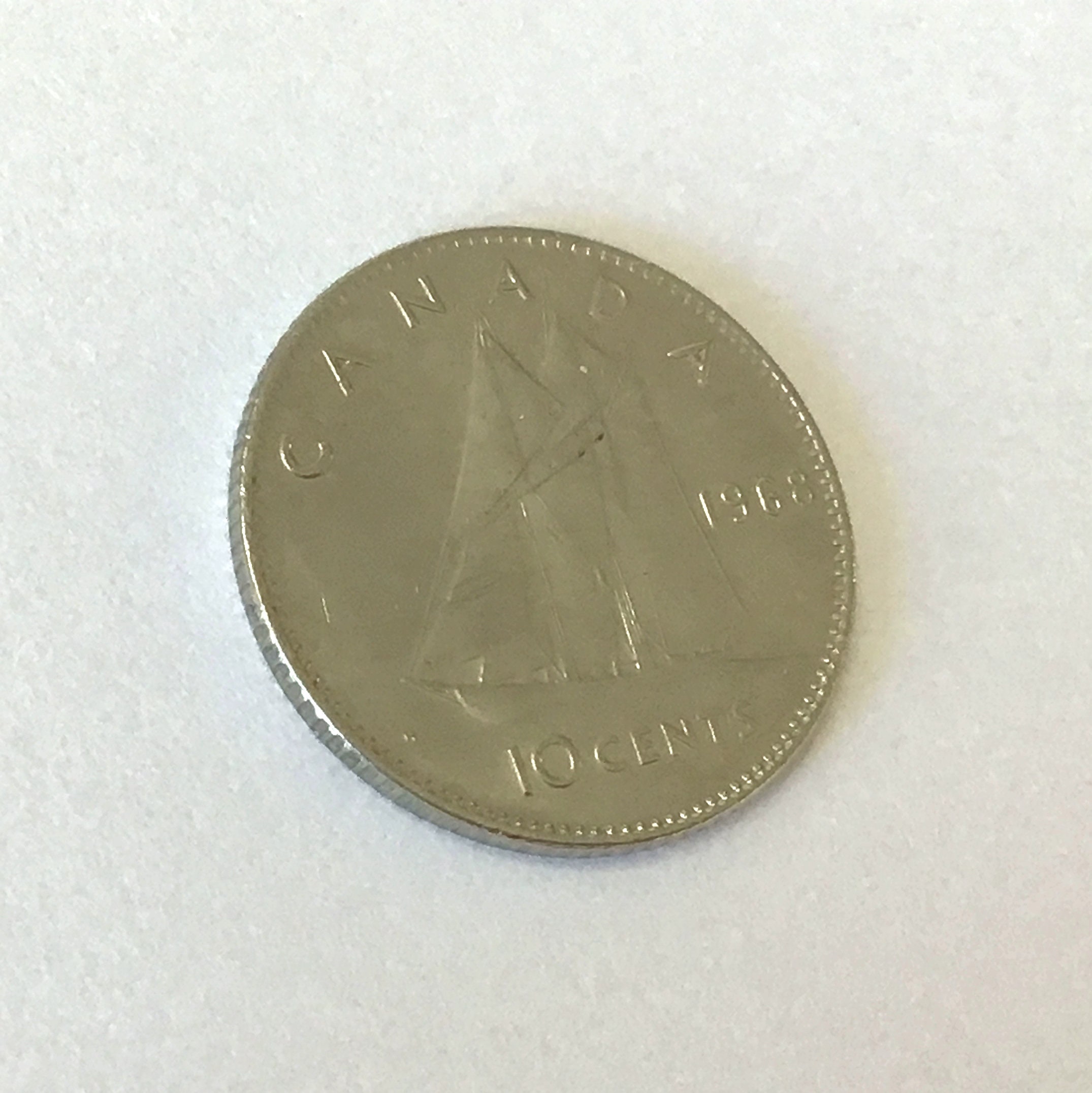 CANADA 1968 DIME, Canadian 10 Cent Coin With Queen Elizabeth II 55 ...