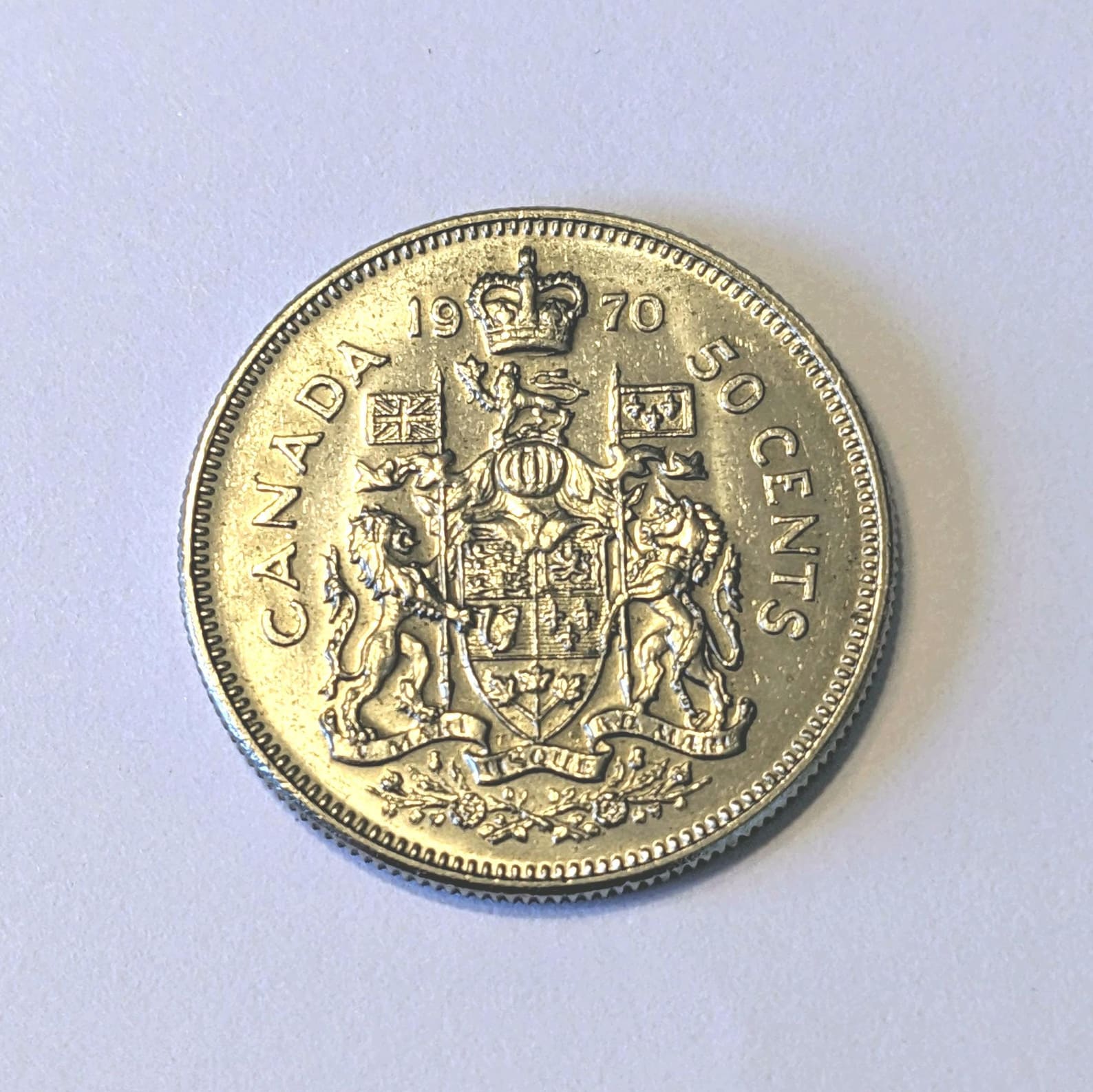Canada 50 Cents, 1970 Canadian FIFTY CENT PIECE With Queen Elizabeth Ii ...
