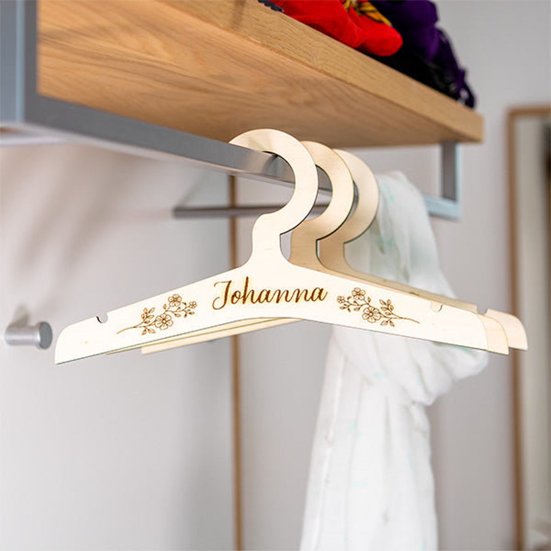Clothes Hanger FLOWER, 3 Pieces in a Set, Personalized Clothes Hanger ...