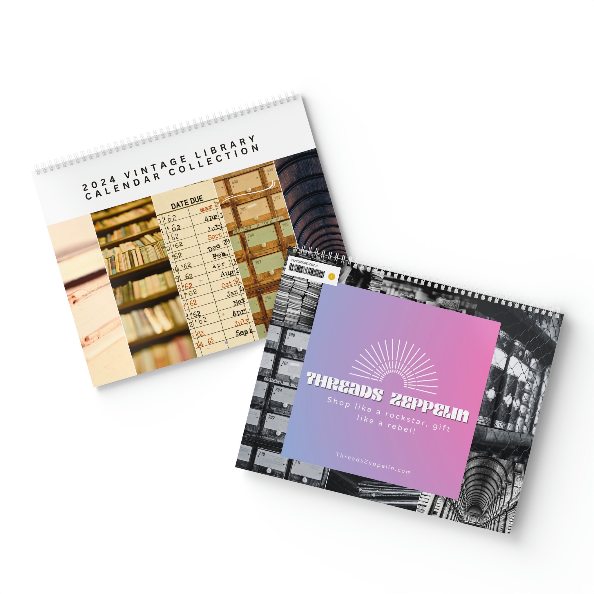 Vintage Library 2024 Calendar Photography Collection Standard - Etsy