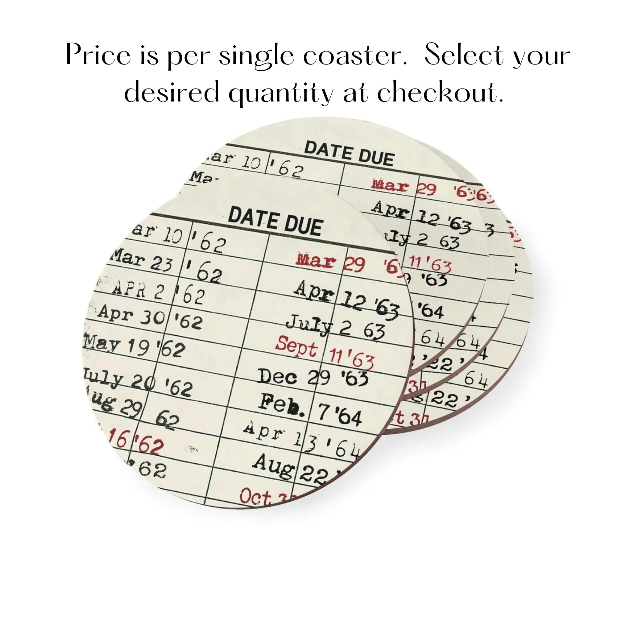 Mix and Match Vintage Library Card Coaster Librarian Gift - Etsy