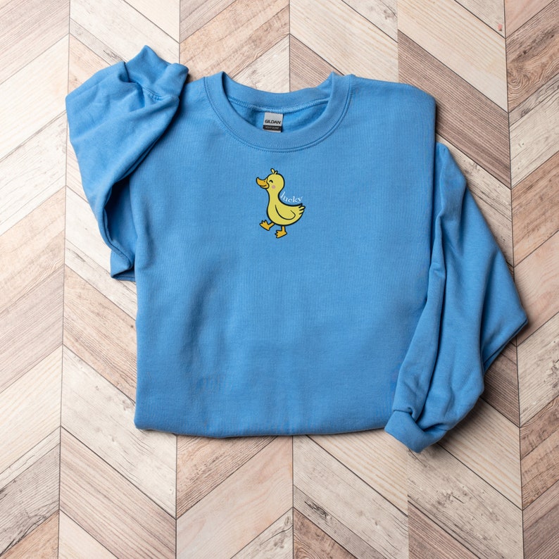 Embroidered Lucky Duck Sweatshirt Duck Crewneck Sweatshirt - Etsy