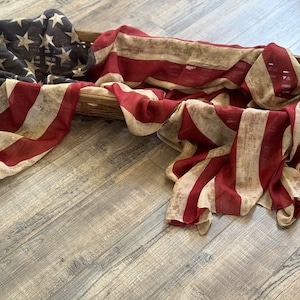 American Flag Banner Tea Stained Flag USA Flag Primitive Americana Flag ...
