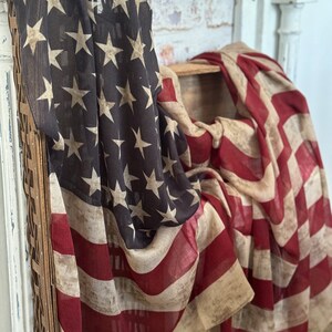 American Flag Banner Tea Stained Flag USA Flag Primitive Americana Flag ...