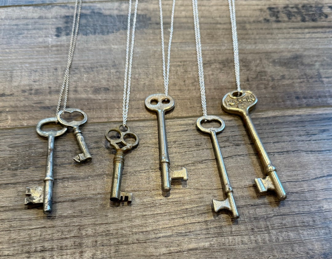 Skeleton Key Necklace- Antique Skeleton Key Necklace- You Choose ...