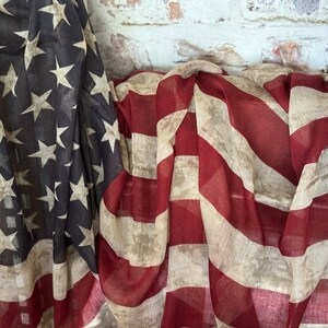 American Flag Banner Tea Stained Flag USA Flag Primitive Americana Flag ...