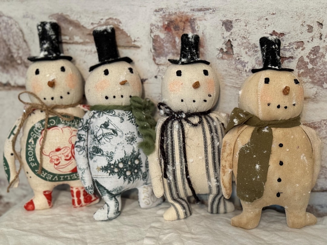 Primitive Snowman- Handmade Snowman -primitive Snowman Doll -christmas ...