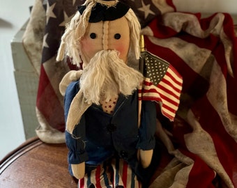 Primitive Uncle Sam, 4th of July Uncle Sam Figure, Uncle Sam Doll ...