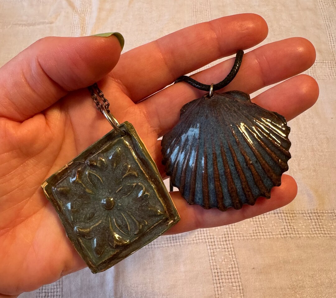 Handmade Pottery Necklace- YOUR CHOICE- Hand Thrown Pottery Necklace ...