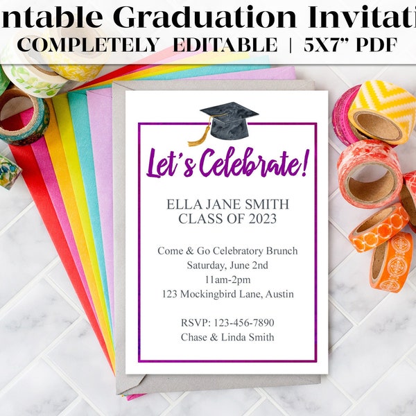 Printable Graduation Gift Tags Editable and Easy to Personalize Instant ...