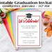 Printable Graduation Party Invitation With Red Accents | Editable ...
