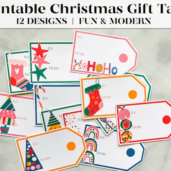 Printable Present Tag Editable PDF Gift Tag Favor Tags Commercial Use ...