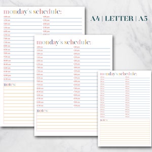 Printable Daily Planner | Days of the Week Blank Calendar Printables ...