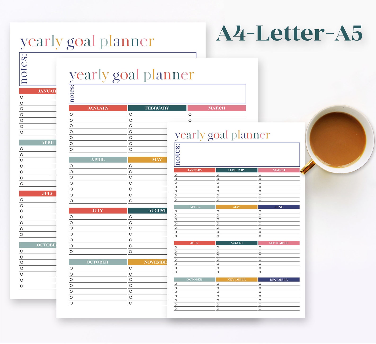 Editable & Printable Yearly Goal Planner | Habit Tracker | Goal Planner ...