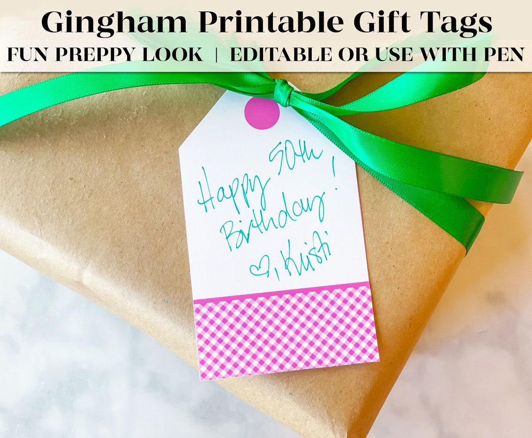 Preppy Stuff: Printable Gingham Gift Tags | Preppy Gift Wrap Tags for ...