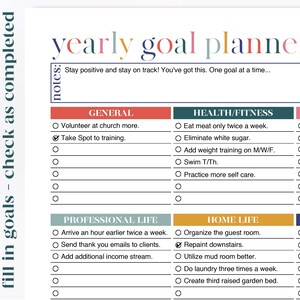 Editable & Printable Yearly Goal Planner | Habit Tracker | Goal Planner ...