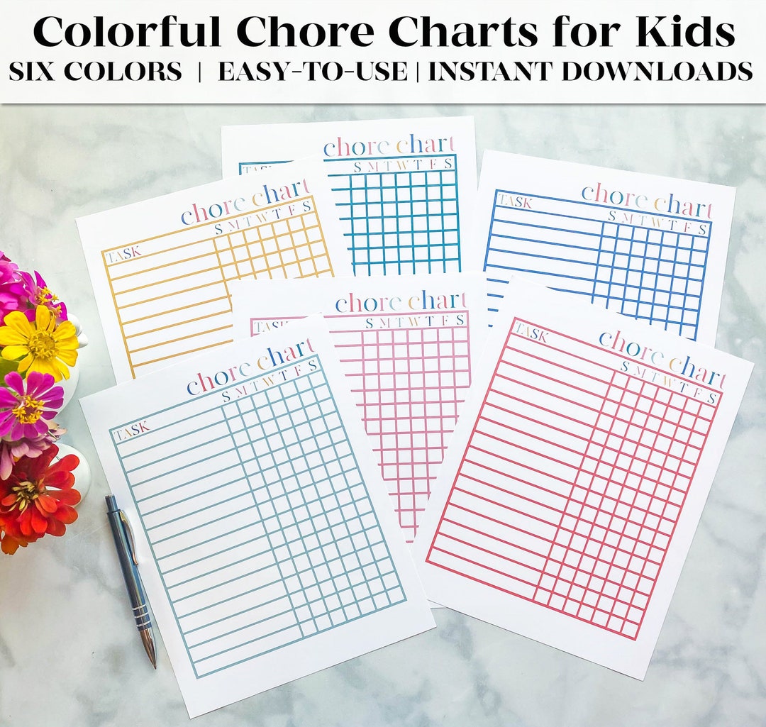 Printable Kids Chore Charts | Kids Chore Chart | Responsibility Chart ...
