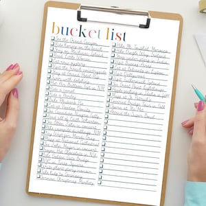 Bucket List Printable | Instant Download | A4-a5-letter-sized PDF ...