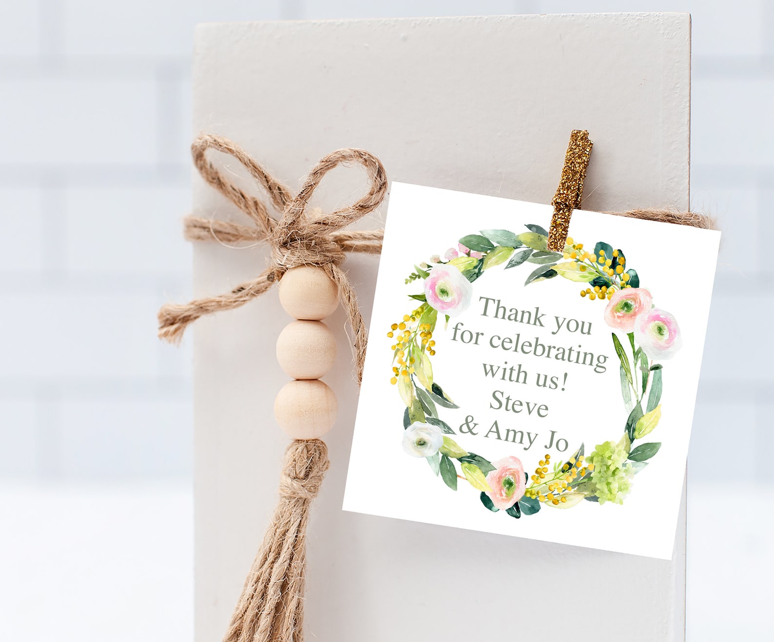 Printable Floral Gift Tags - Fully Editable | Favor Gift Tags | Wedding ...