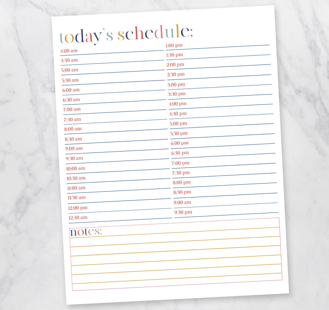 Printable Daily Planner | Days of the Week Blank Calendar Printables ...