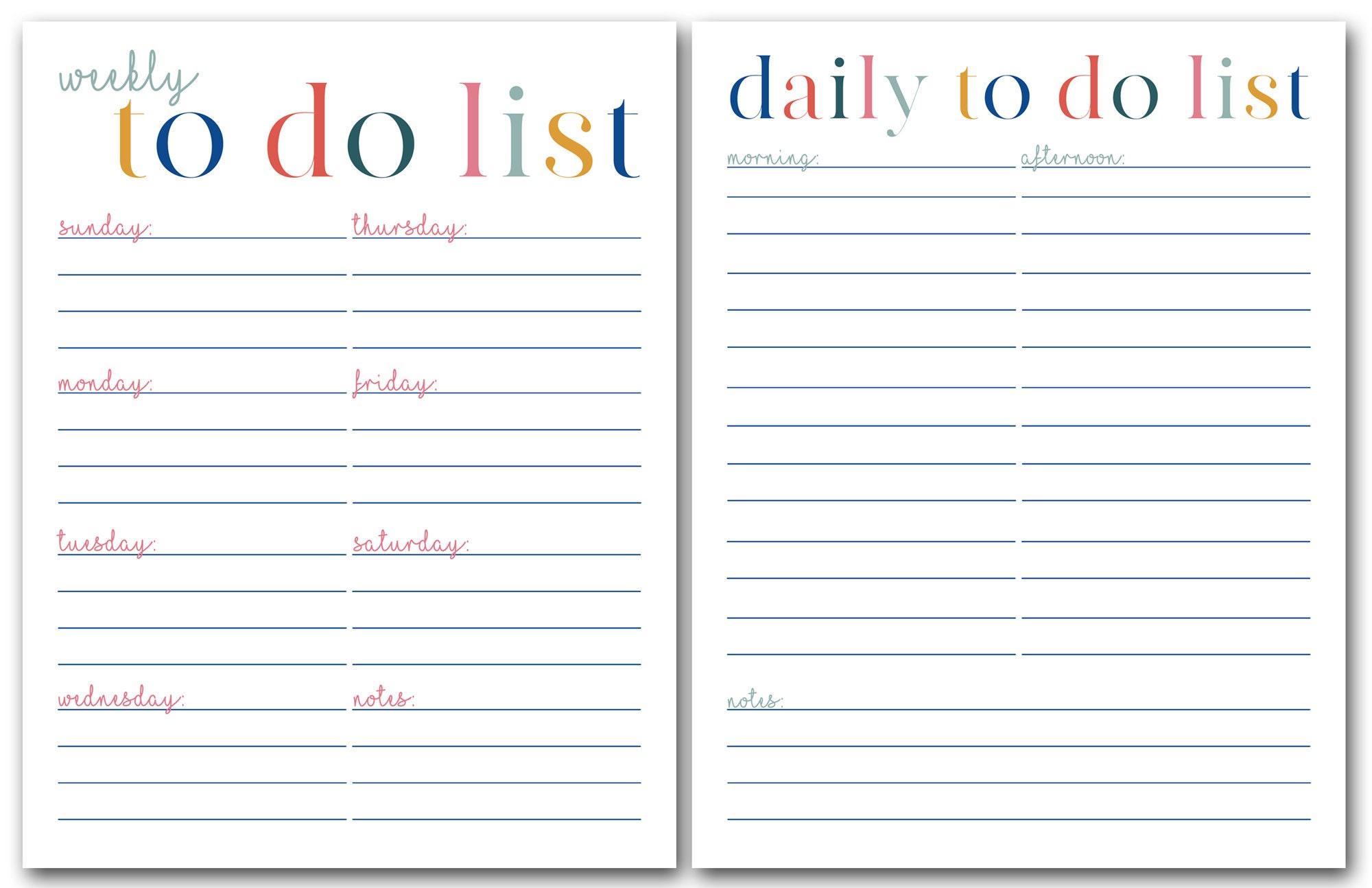 Printable Daily and Weekly to Do Lists | Task List Printable ...