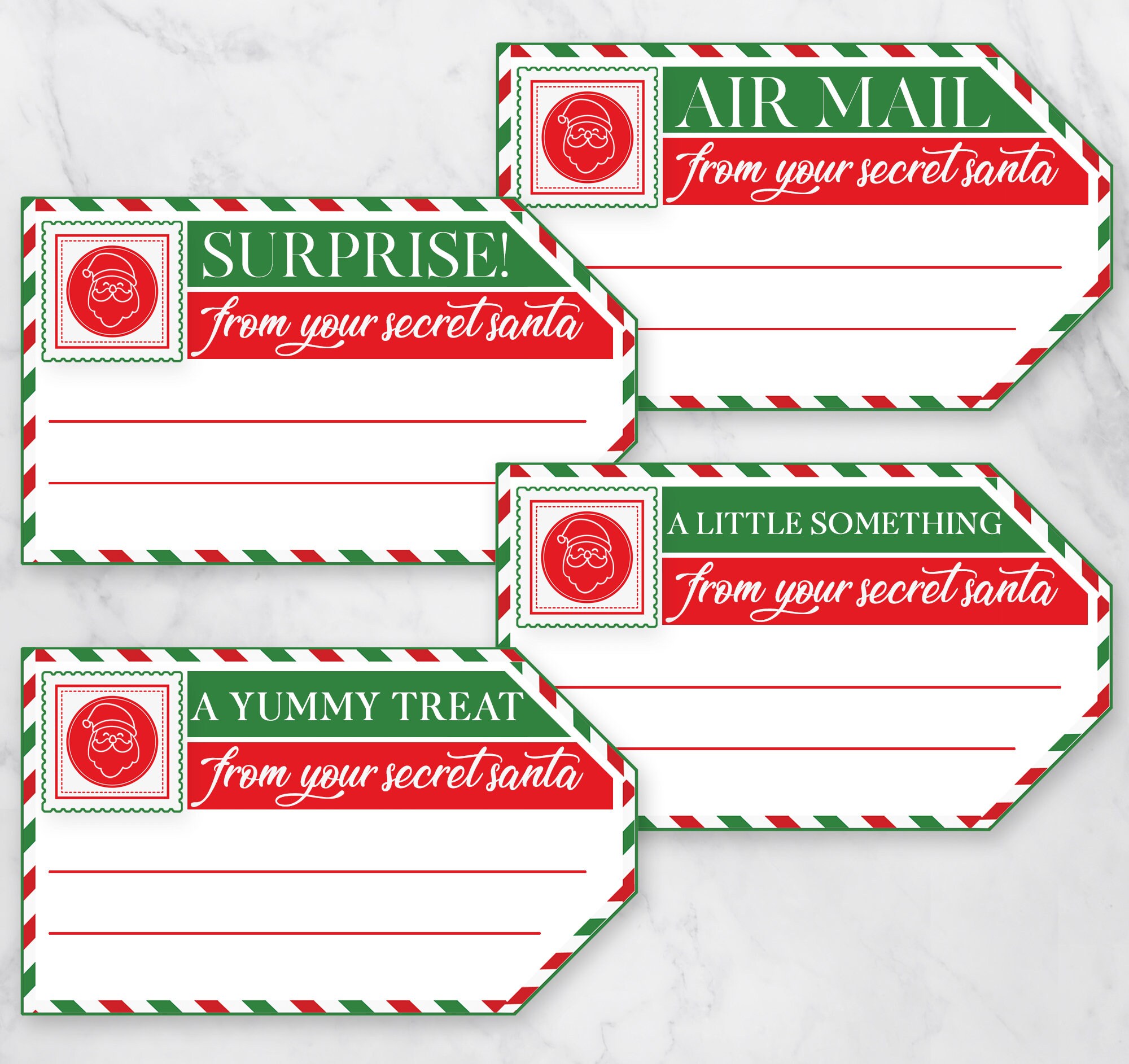 Printable Secret Santa Christmas Gift Tags Printable Gift Tags Holiday ...