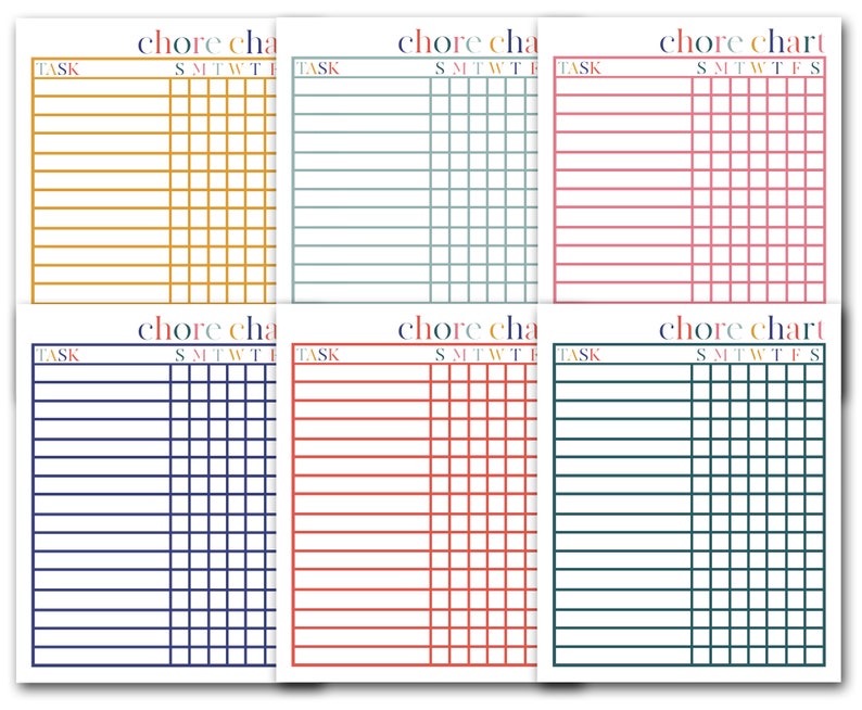 Printable Kids Chore Charts | Kids Chore Chart | Responsibility Chart ...