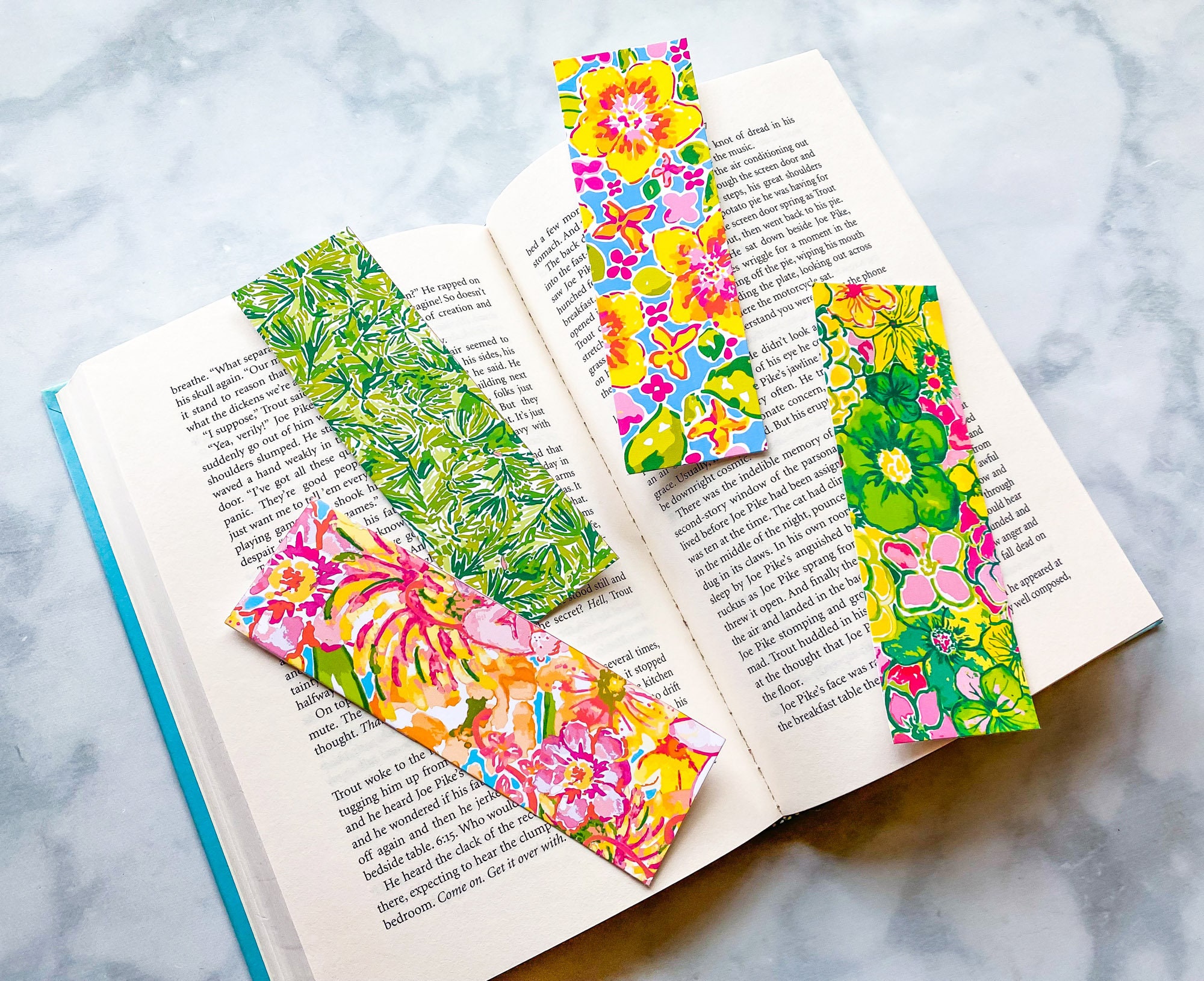Preppy Printable Bookmarks With Fun Floral Tropical Design | Aesthetic ...